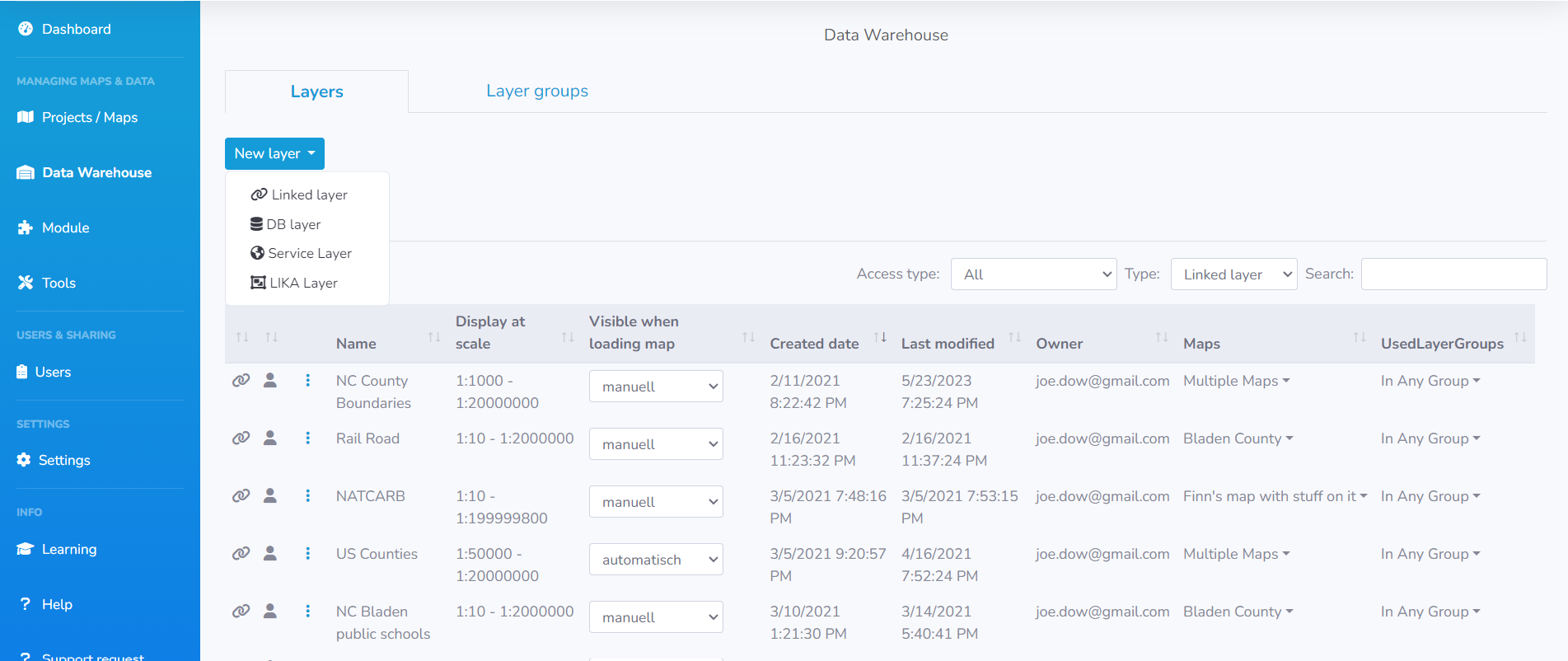 Linked and Database Layers