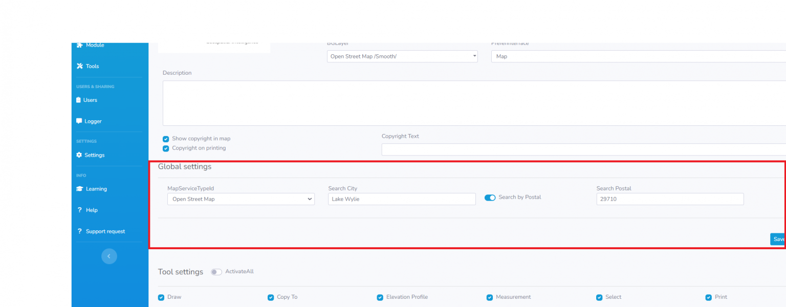 Project Settings - yey'maps knowledge base